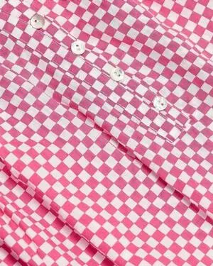 PAPINELLE Anais Checker Gathered Nightie - Raspberry