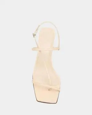 AeydĒ 65mm Elise Metallic Nappa Leather Sandals - Creamy