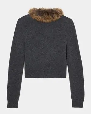 Marc Jacobs Faux Fur Lined Cardigan - Charcoal