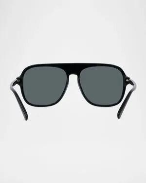 Stella McCartney Logo-print Aviator Acetate Sunglasses