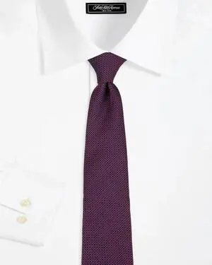 Canali Apos;s Neat Silk Tie - Red