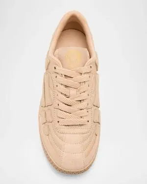 Amiri Pacific Football Quilted Mixed Leather Low-top Sneakers - Birch