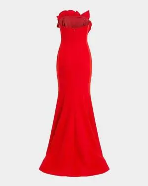 Mac Duggal Strapless Crepe Mermaid Gown