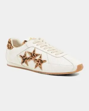 Amiri Pacific Leopard Calf Hair And Leather Low-top Sneakers