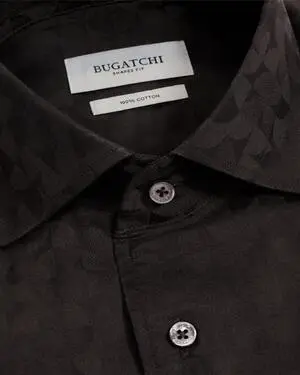BUGATCHI Apos;s Alvin Woven Shaped Cotton Shirt - Black