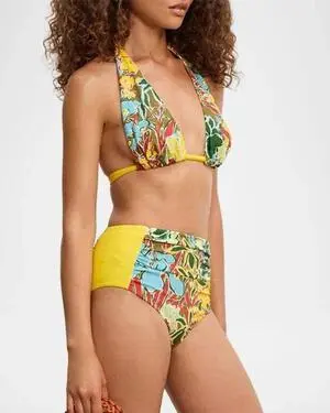 ALÉMAIS Solstice Floral Halter Bikini Top - Multi
