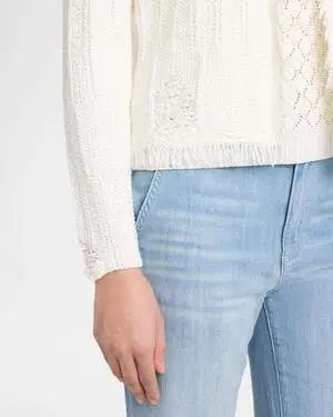 Kobi Halperin Marlee Fringe Trim Open Front Sweater