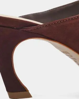 Schutz 70mm Maisie Toe-ring Nubuck Sandals - Chestnut B