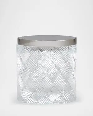 LABRAZEL Basket Weave Canister - Clr/frost/chrome