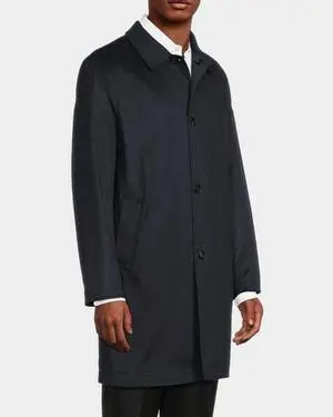Kiton Apos;s Cashmere-blend Reversible Raincoat - Blue