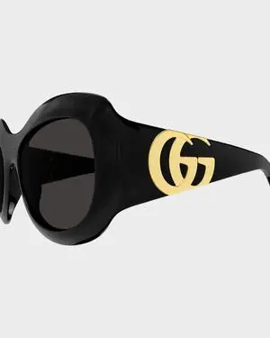 GUCCI Generation Double G 58mm Butterfly Sunglasses - Black
