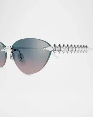 Cartier Clash De 58mm Cat-eye Sunglasses - Silver