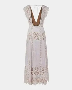 Johanna Ortiz Grace In The Open Fields Maxi Dress - Ecru