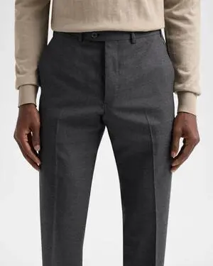 Emporio Armani Apos;s Textured Wool Trousers - Solid Dark