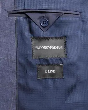 Emporio Armani Apos;s Contrast Plaid Wool Single-breasted Suit - Solid Medium Purple