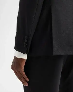 EMPORIO ARMANI Apos;s Textured Chevron Wool Dinner Jacket - Solid Black