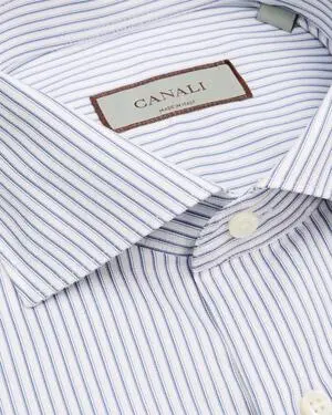 CANALI Apos;s Striped Cotton Dress Shirt - Blue