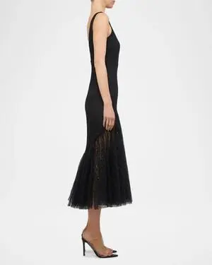 Prabal Gurung Bateau-neck Sequined Semi-sheer Midi Dress