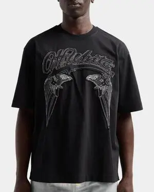 OFF-WHITE Apos;s Skyline Skate Cotton Crewneck T-shirt - Black