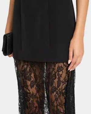 AS IT MAY Gaelle Strapless Crepe & Lace Gown