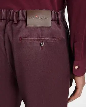Kiton Apos;s Wool Tapered-leg Trousers - Plum