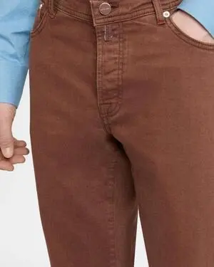 KITON Apos;s Stretch-cotton Slim-fit Trousers - Chestnut