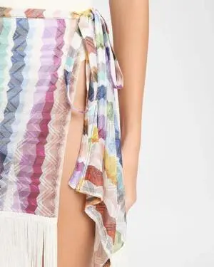 Missoni Chevron Fringe Sarong Mini Skirt - Multi