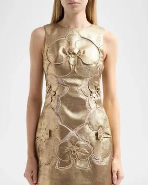 Acler Forever Young Raffin Mini Dress - Gold