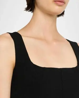 Dolce & Gabbana Sleeveless Slim Wool Crepe Mini Dress