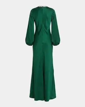 Mac Duggal Ieena Satin Sheath Gown
