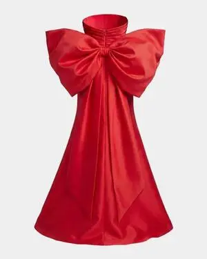Mac Duggal Oversized Bow Satin Gown