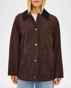 Rails Jaxton Suede Contrast-collar Jacket