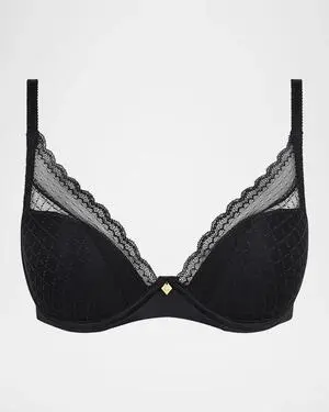 Chantelle Magique Minimize Lace-trim Satin Bra