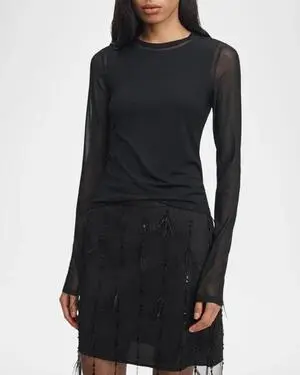 Rag & Bone Luca Jersey-mesh Top