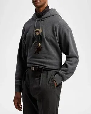 Ralph Lauren Apos;s Polo Bear Cotton-blend Fleece Hoodie - Medium Gre