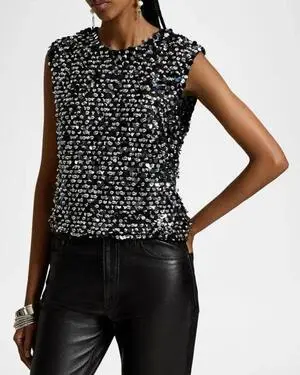 Polo Ralph Lauren Sequined Mesh Tank