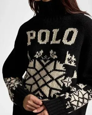 Ralph Lauren Snowflake Turtleneck Wool-blend Sweater