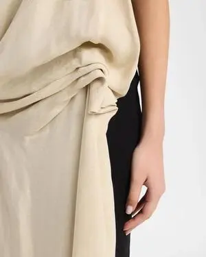 DIOTIMA Aleatorio Asymmetric Draped High-low Dress