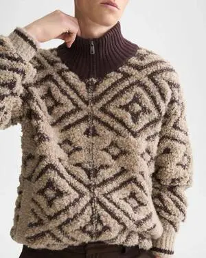 SCOTCH & SODA Apos;s Jacquard Wool Zip-front Sweater - Walnut