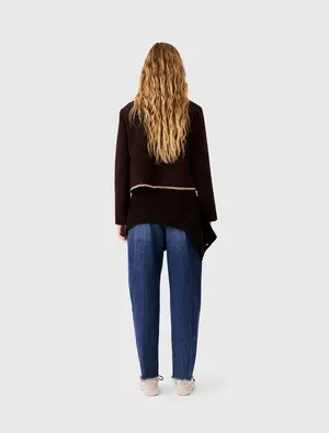 Maje Tweed Jacket With Chain Trim