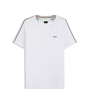 BOSS Active Slim-fit T-shirt With Signature-stripe Collar