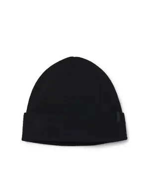 BOSS Knit Beanie In Temperature-regulating Stretch Fabric - Black