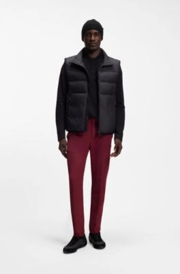 BOSS Knit Beanie In Temperature-regulating Stretch Fabric