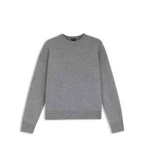 BOSS Crewneck Sweater In Pure Cashmere - Light Grey