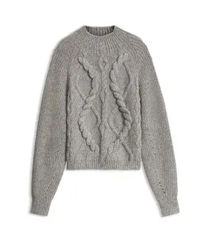 BOSS Cable-knit Sweater In Mouliné Virgin Wool