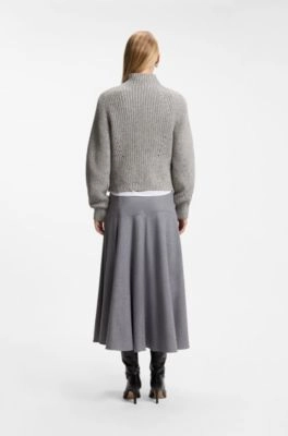 BOSS Cable-knit Sweater In Mouliné Virgin Wool