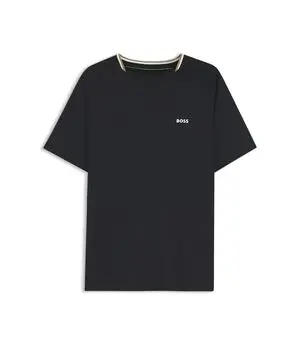 BOSS Active Slim-fit T-shirt With Signature-stripe Collar