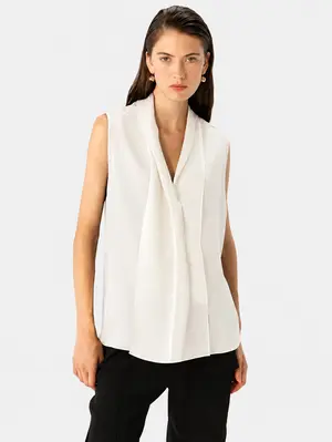 FW26 Shelby Scarf-front Shirt - Parchment