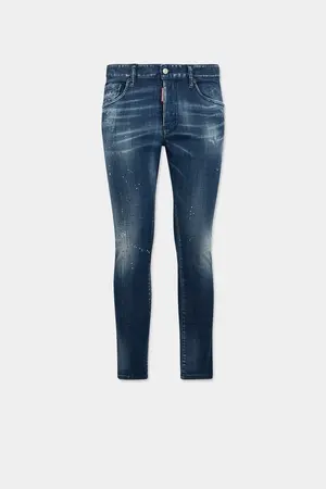 Dsquared2 Medium Cloudy Wash Jeans Skater Dark Crystals Milky Way - Blue