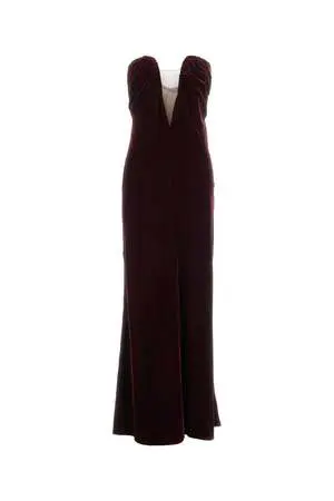 Giorgio Armani Grape Velvet Long Dress - Purple